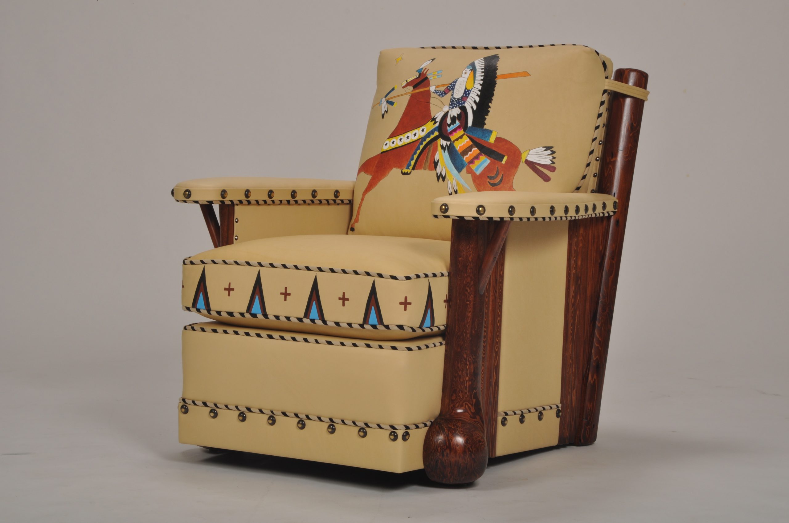 Handcrafted Home on the Range Don Matteson Hand-Painted Chair - Cowboys ...