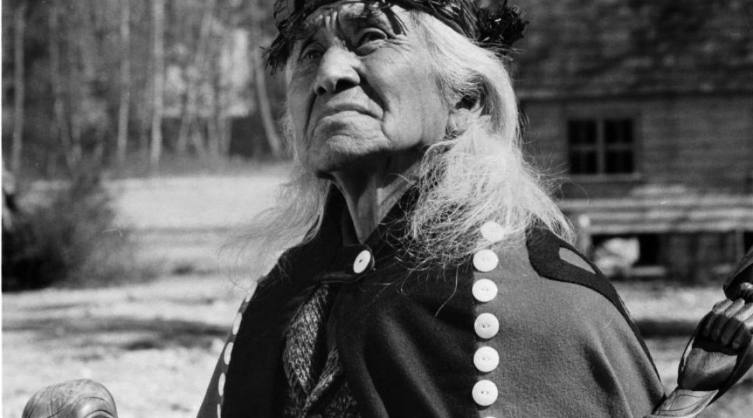Chief-Dan-George-on-set-of-Shadow-of-the-Hawk - Cowboys and Indians ...